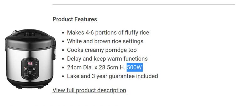 How Many Watts Does a Rice Cooker Use? (Power test) - Cornwall Solar ...