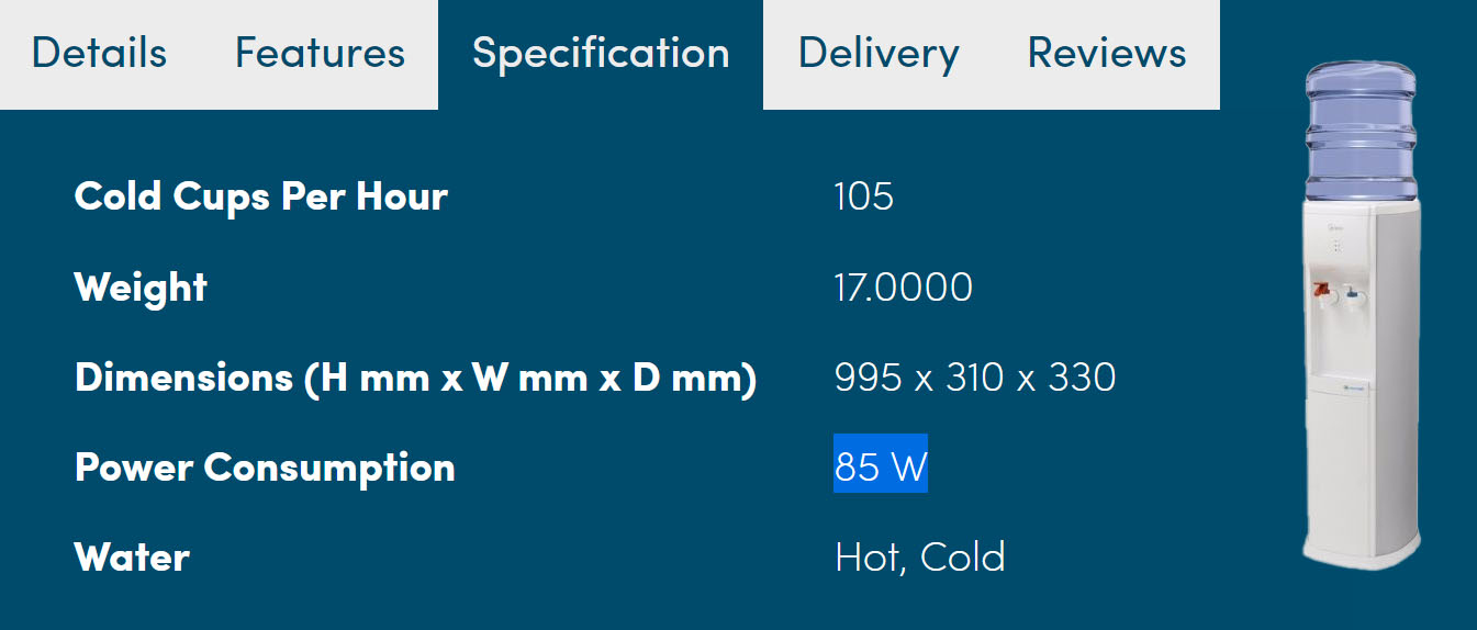 How Many Watts Does a Water Cooler Use? (Power Consumption Test ...